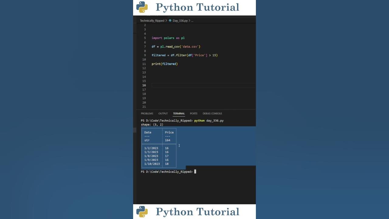 Filtering Polars Dataframes Python Tutorial Youtube