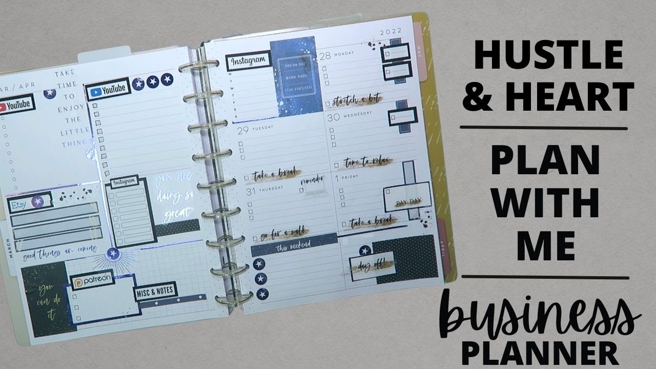 Hustle & Heart Plan With Me - Happy Planner Dashboard Layout - Business ...
