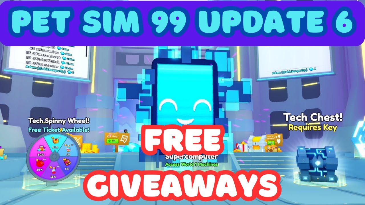 🔴LIVE🔴PET SIM 99 - UPDATE 6🔴 GIVEAWAYS🔴JOIN QUICKLY! - YouTube