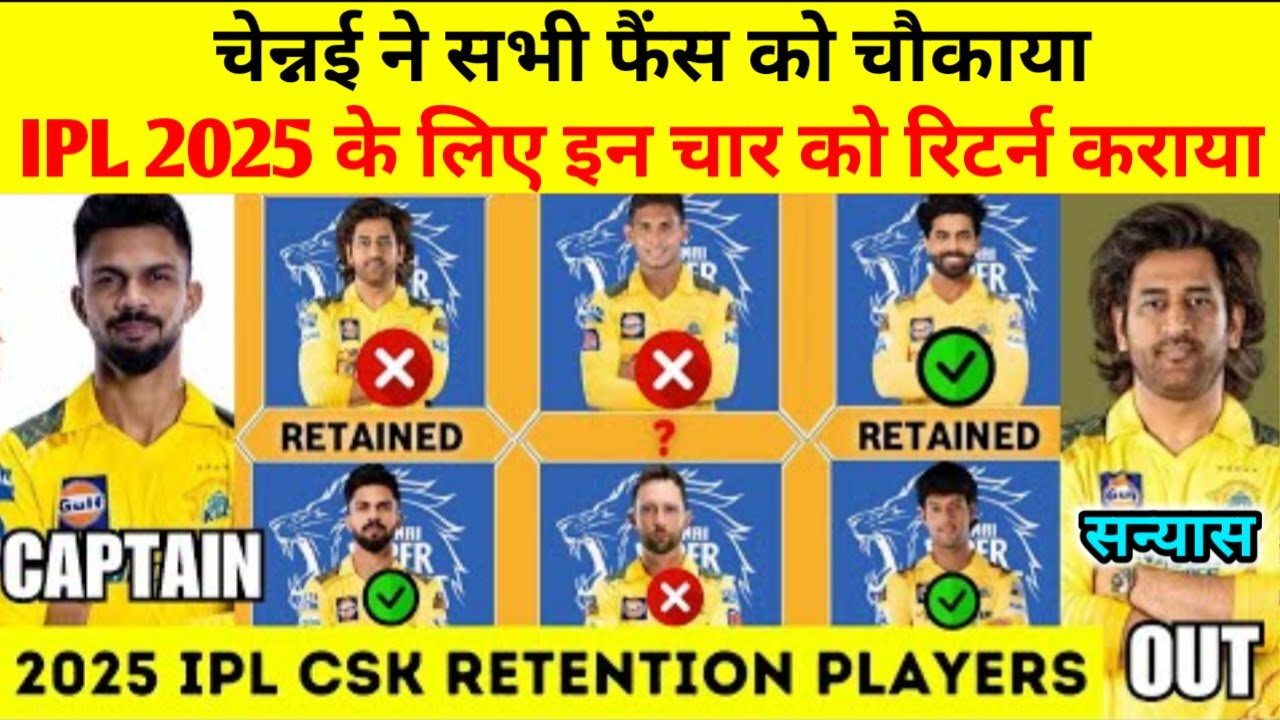 Csk Returns Players 2025 | Csk News Today | इन 4 बड़े खिलाड़ी को चेन्नई ...