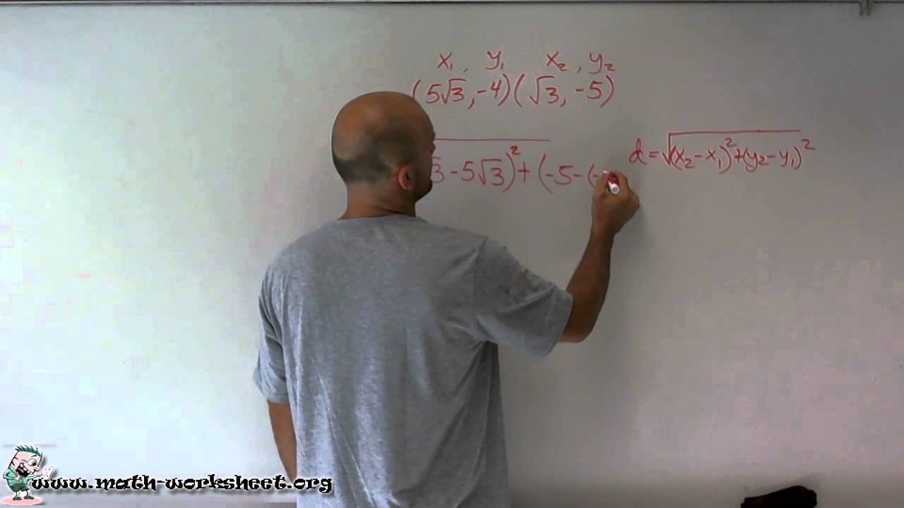 Algebra - Radical Expressions - The Distance Formula - Hard - YouTube