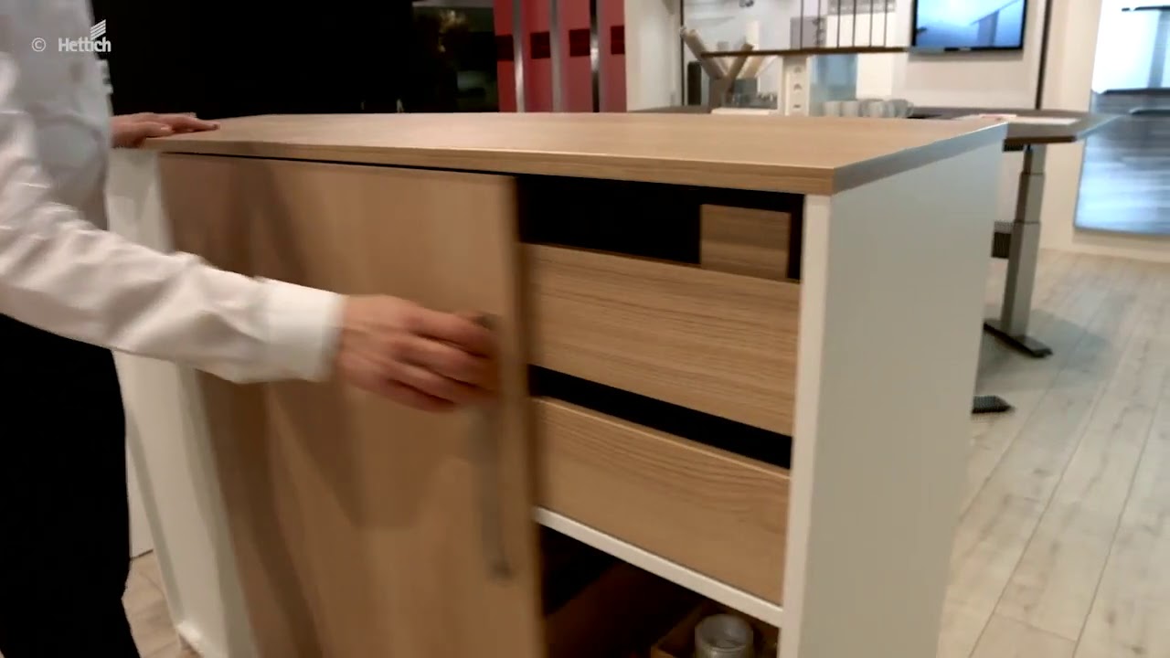 Technology for furniture in offices Hettich height-adjustable tables ...