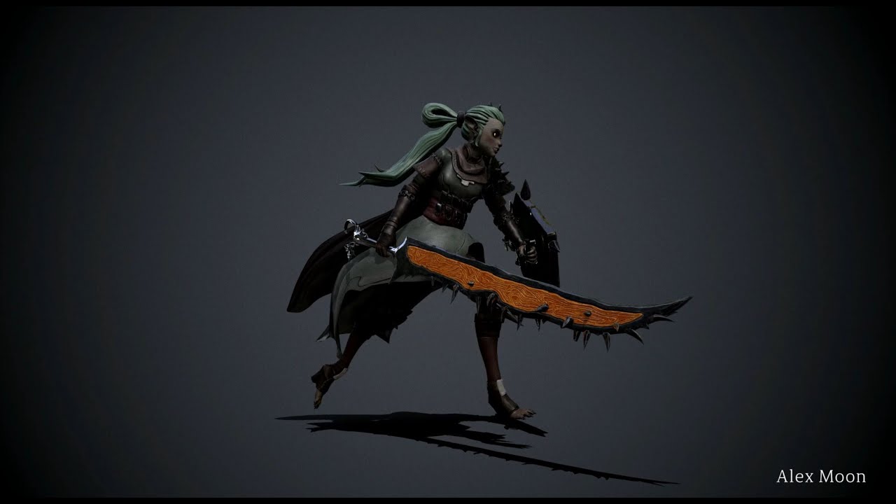 Female warrior run cycle - YouTube