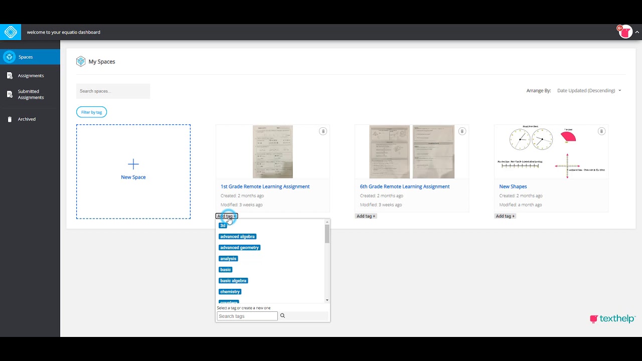 How To Organize Your EquatIO Mathspace Dashboard With Tags YouTube How To Organize Your EquatIO Mathspace Dashboard With Tags YouTube