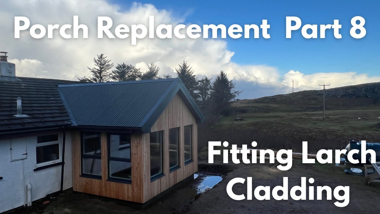 Porch Replacement part 8 - Fitting Larch Cladding - YouTube