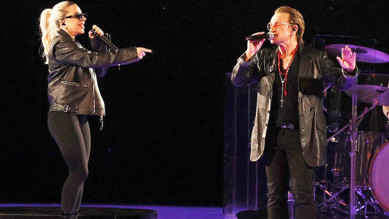 Lady Gaga SHOCKS Vegas with U2 'Shallow' duet - YouTube
