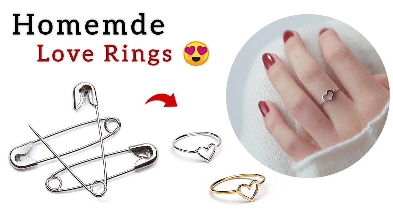 DIY Homemade cute love rings 🥰😍/how to make rings at home easy/homemade ...