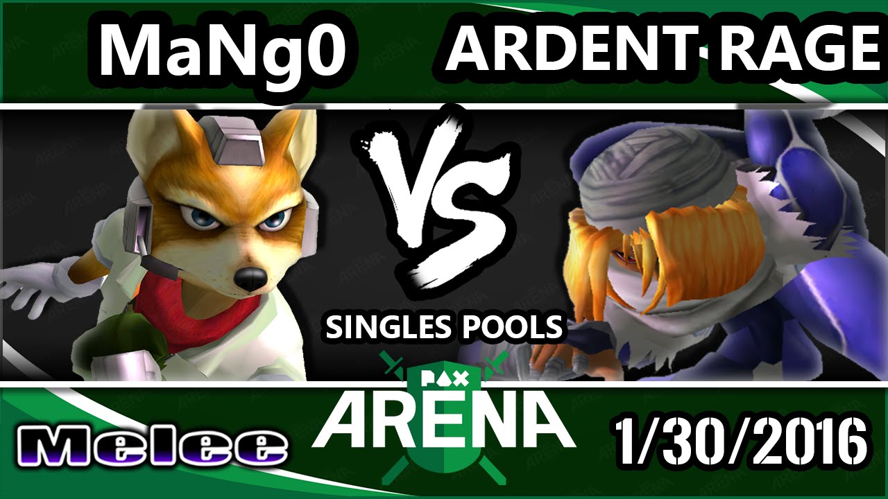 PAX South Arena - C9 Mango (Fox) Vs. Ardent Rage (Sheik) SSBM Pools ...