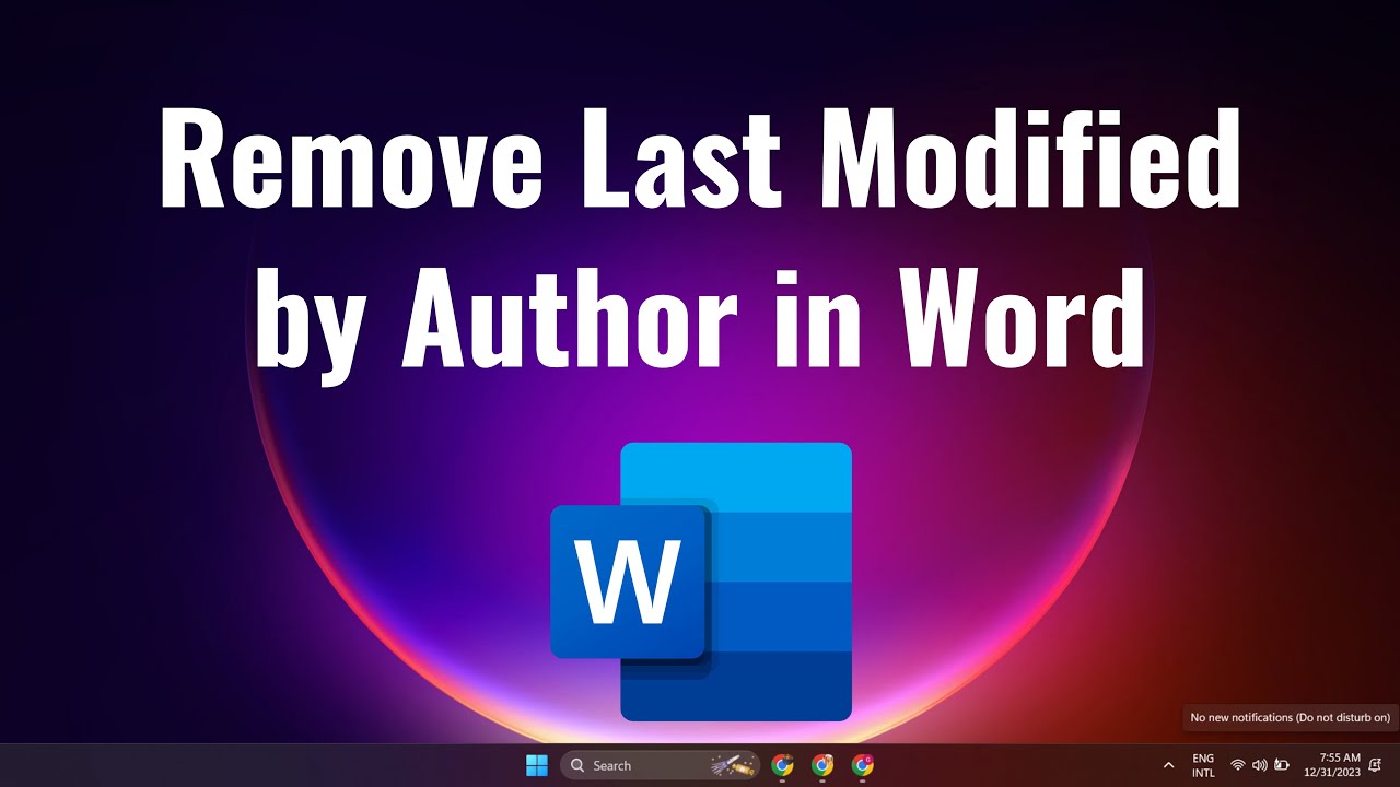 How To Remove Last Modified By Author In Word YouTube How To Remove Last Modified By Author In Word YouTube