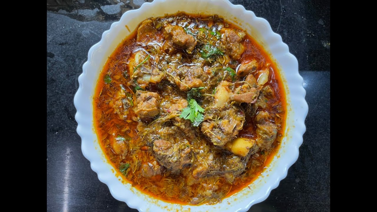 Chintha chiguru mutton/tender tamarind leaves mutton curry - YouTube