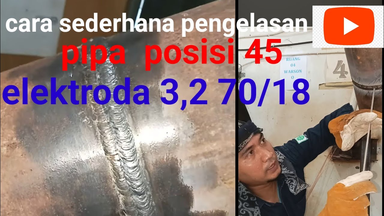trik and tips pengelasan capping dua jalur posisi 45#welder#welding ...