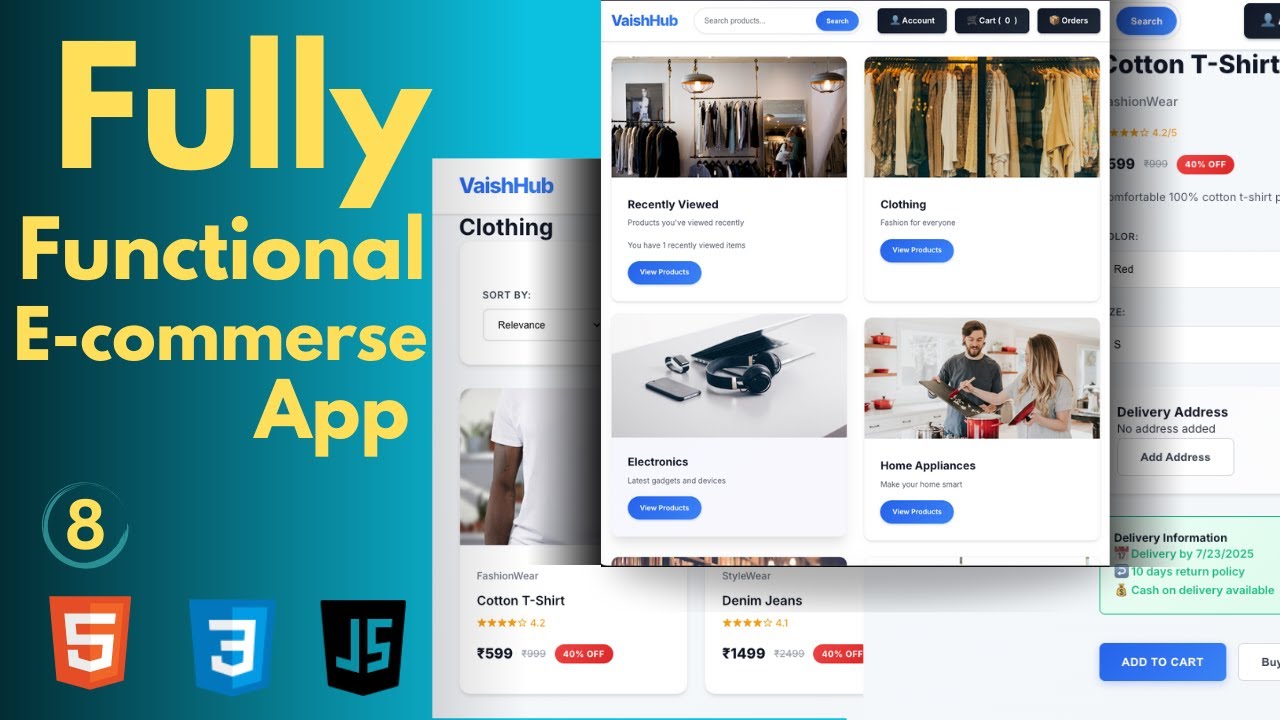 Build an perfect eCommerce Website from Scratch using HTML, CSS ...