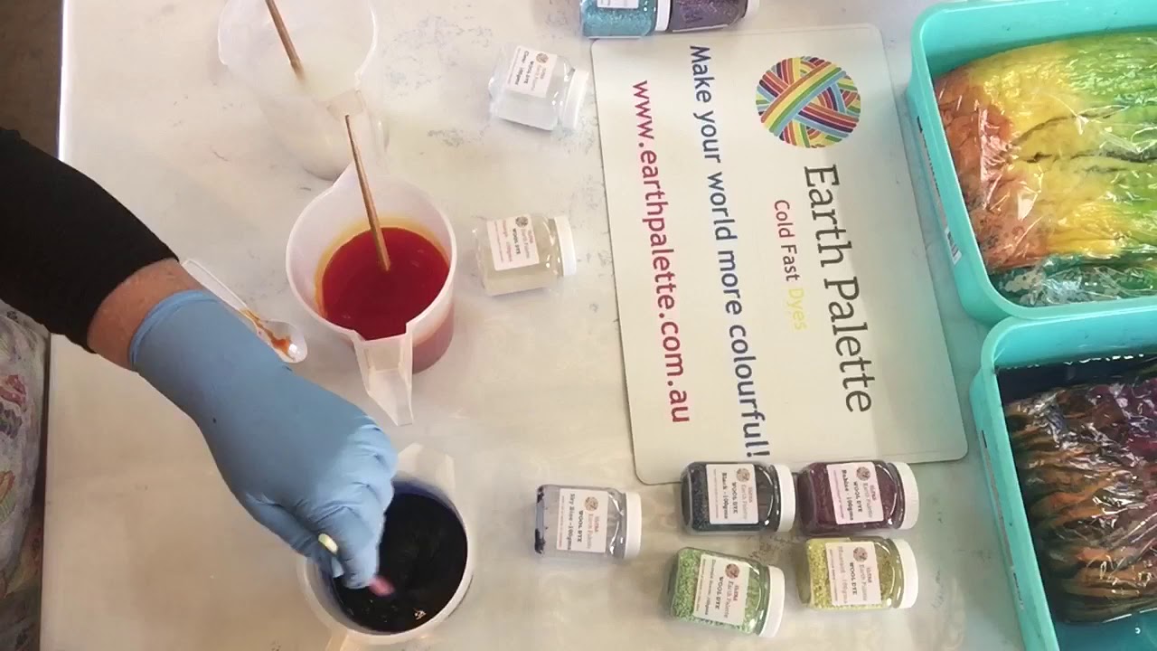 Mixing Earth Palette Wool Dyes - YouTube
