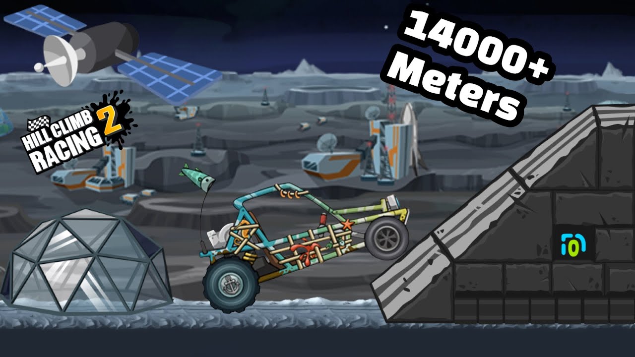14000+ METERS IN MOON WITH DUNE BUGGY - Hill Climb Racing 2 - YouTube
