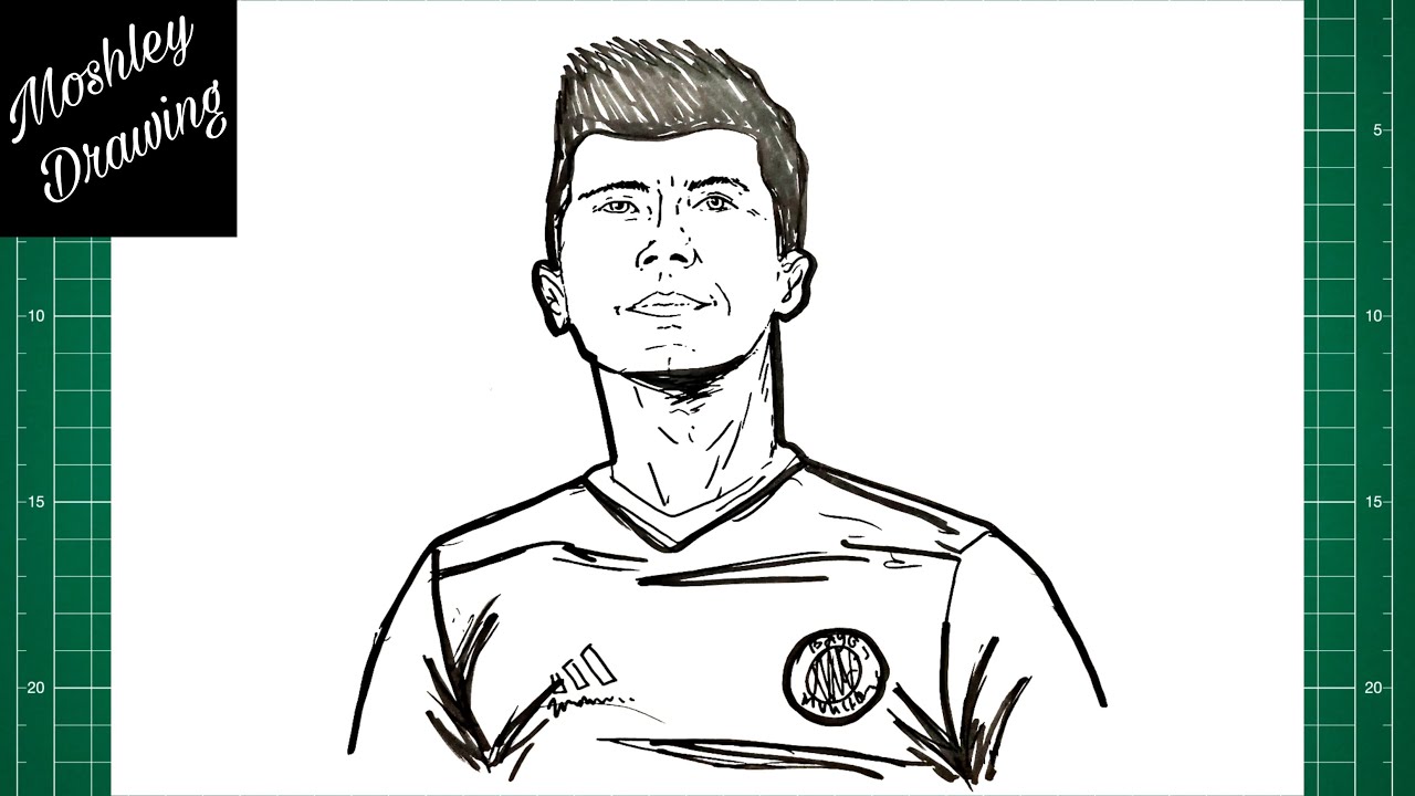 How to Draw Robert Lewandowski Step by Step