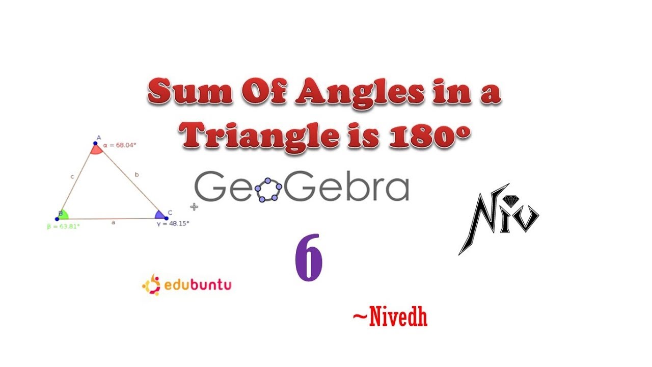 Geogebra Application - Sum of Angles in a Triangle is 180 - YouTube