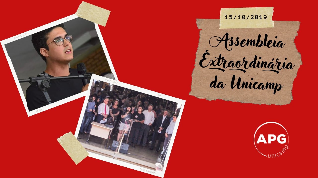 Fala da APG na Assembleia Extraordinária da Unicamp - 15/10/2019 - YouTube