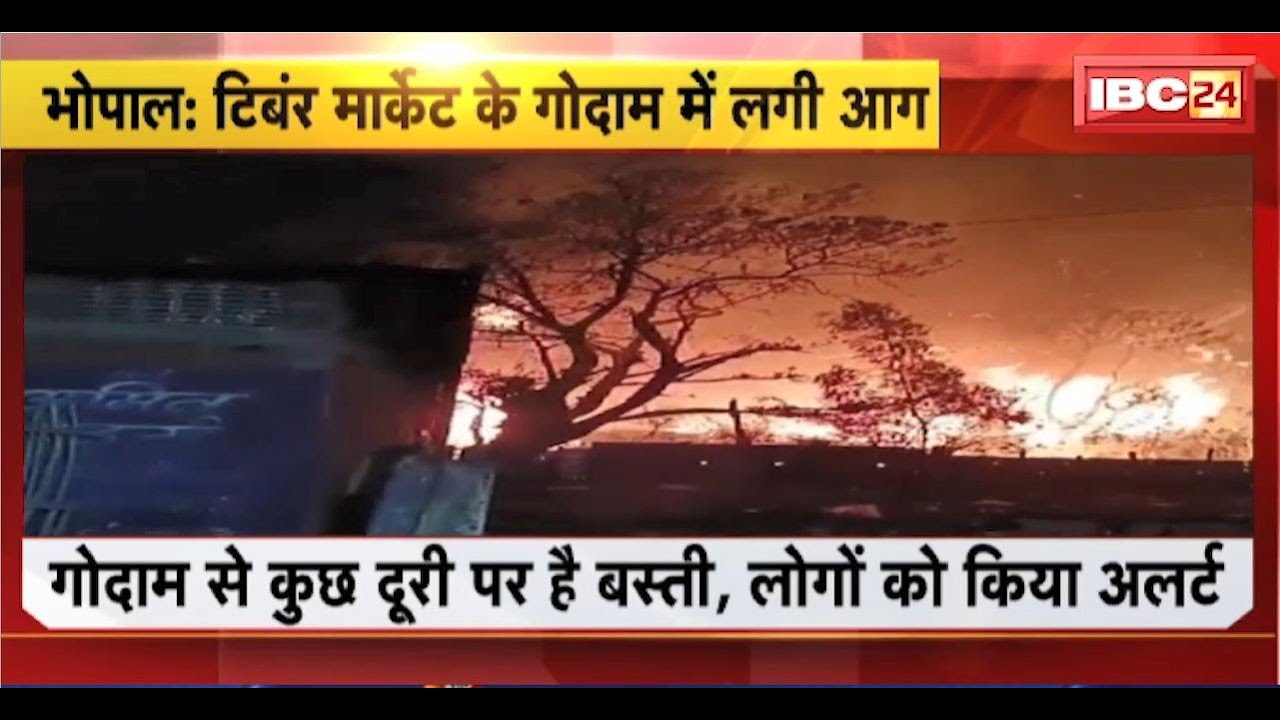 Bhopal Timber Market Fire News:टिंबर मार्केट के गोदाम में लगी आग। दमकल ...
