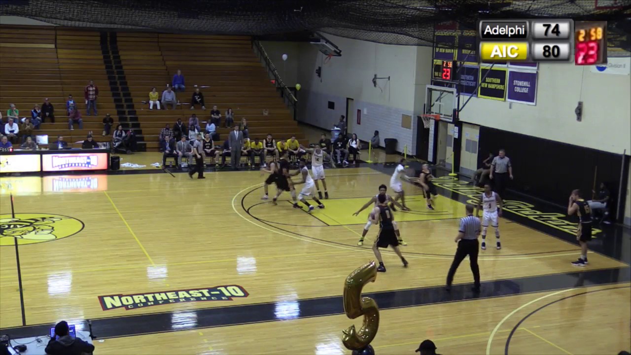 AIC Men's Basketball Highlights vs. Adelphi (2-21-2017) - YouTube