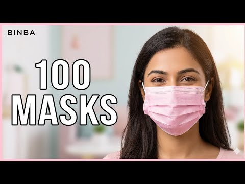 BINBA Pink 3-Ply Surgical Mask | Soft Comfortable Protection | Pack of 100 Pcs
