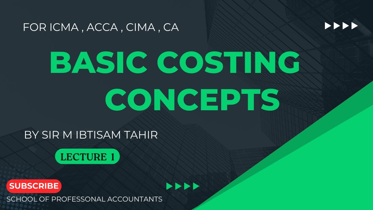 Lecture 1 - Basic concepts of costing (standard costing , absorption ...