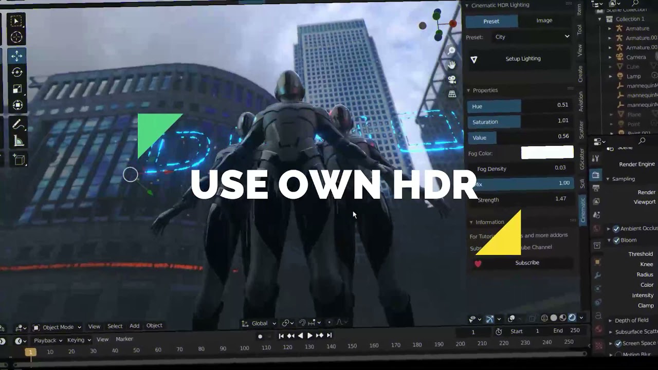 Cinematic HDRI Lighting Color Grading in Blender - Dark Film Look - YouTube