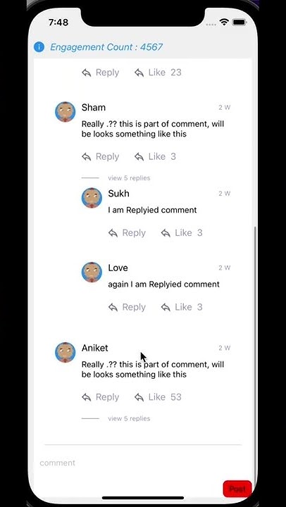 #reactnative #socialmedia #reactjs social media comment action in react ...