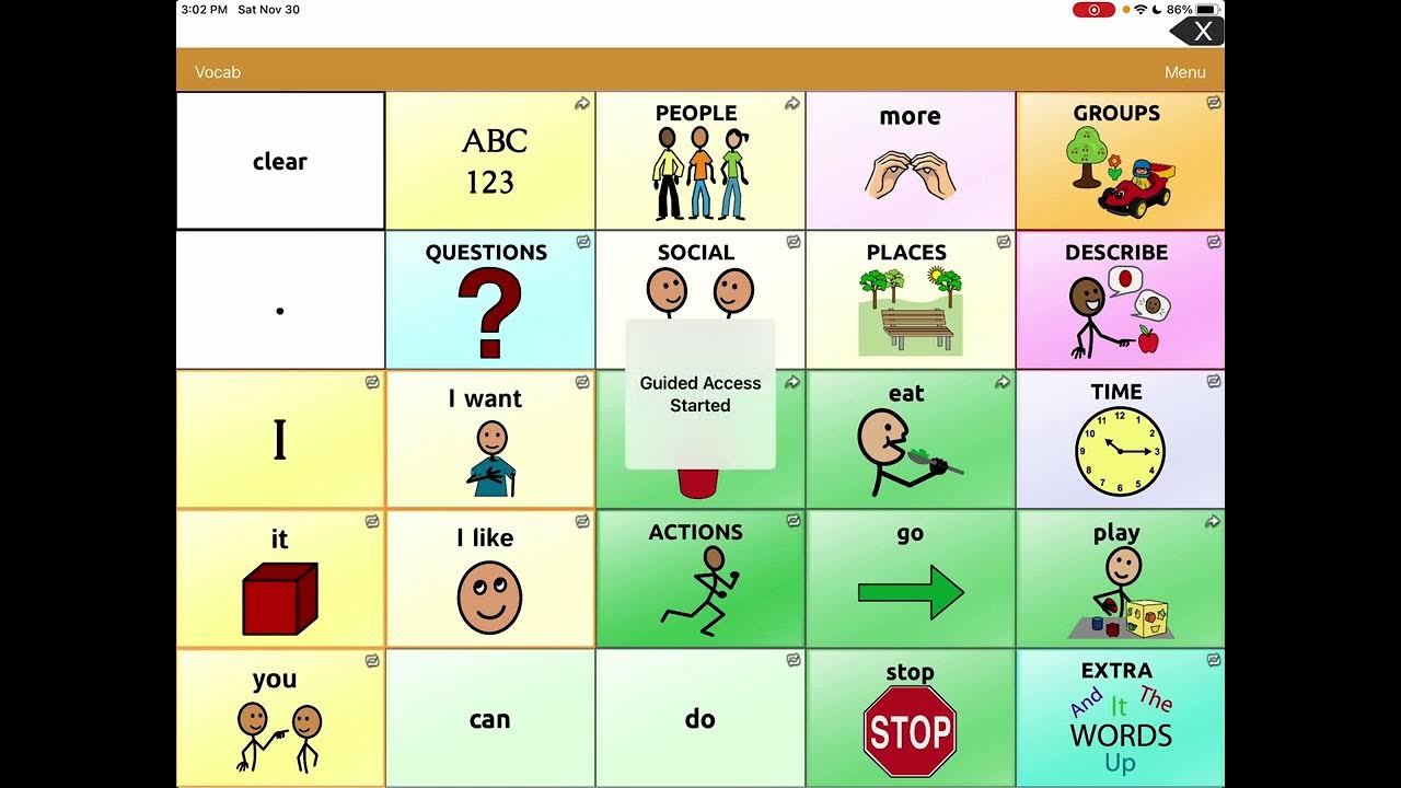 Touch Chat Word Power Guided Access and Setting Menu Editing Passcode ...