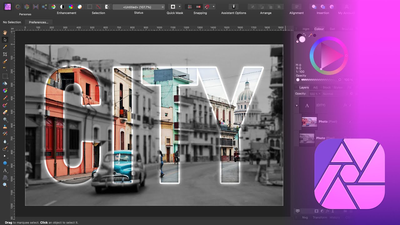 Easy Text Effect Affinity Photo Tutorial - YouTube