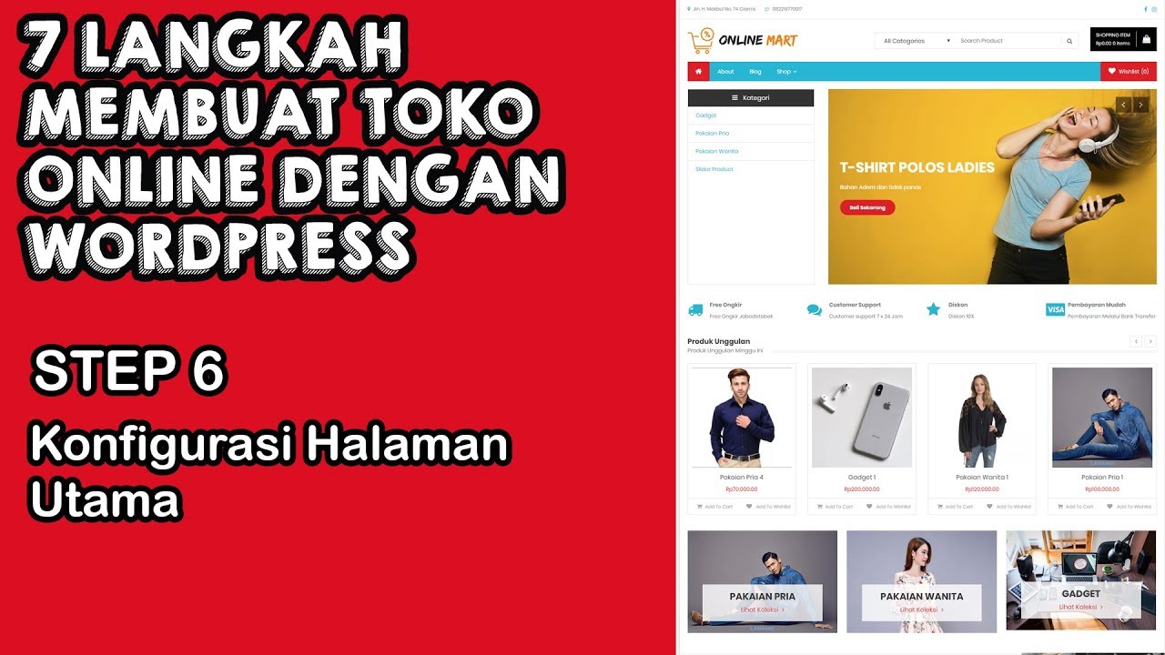 STEP 6 - KONFIGURASI HALAMAN UTAMA TOKO ONLINE - YouTube