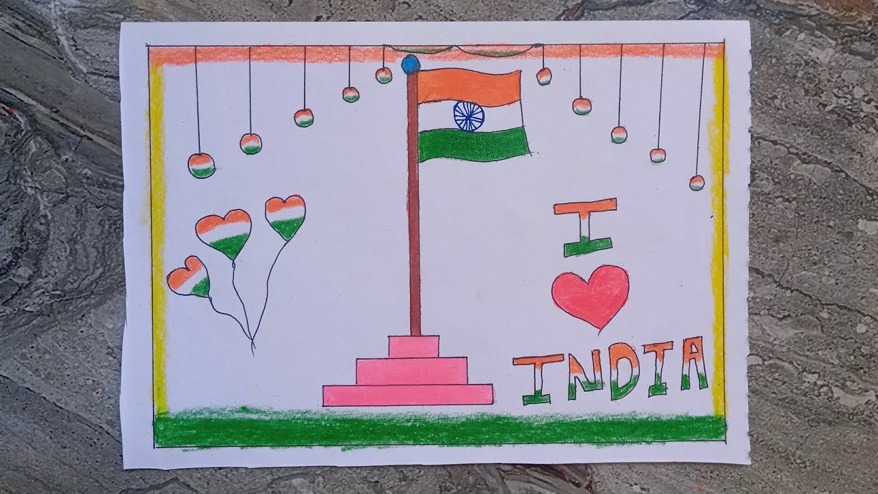 Simple and Beautiful Republic Day Drawing / Independence Day Drawing ...
