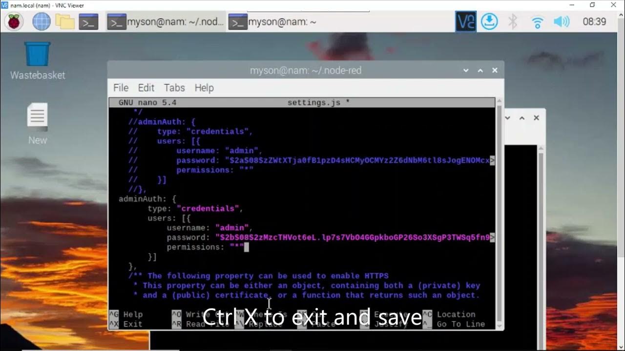 Securing node-red with username and password authentication - YouTube