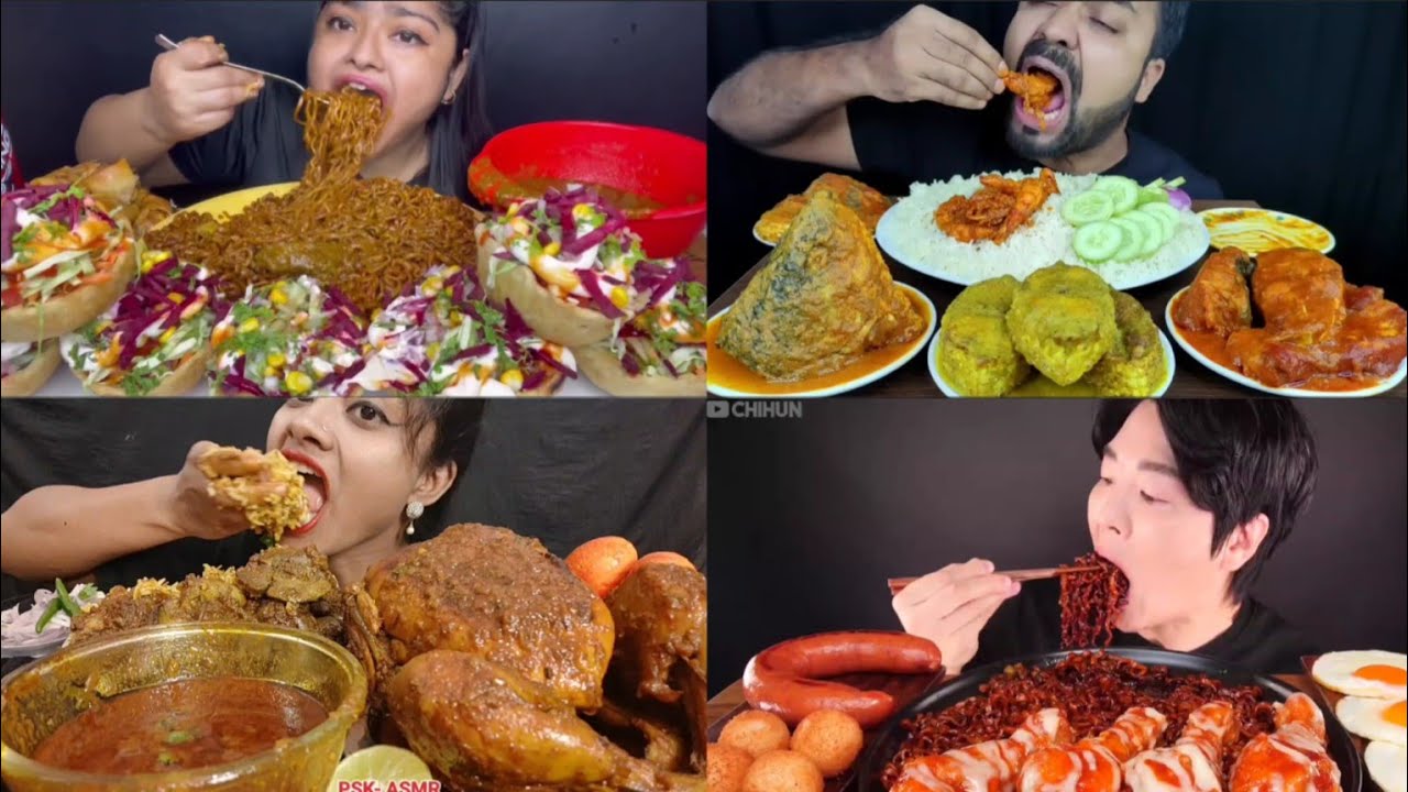 [1-Minute Mukbang] - MaddyEats, Live To EATT, PSK- ASMR, Chihun ASMR 치훈 ...