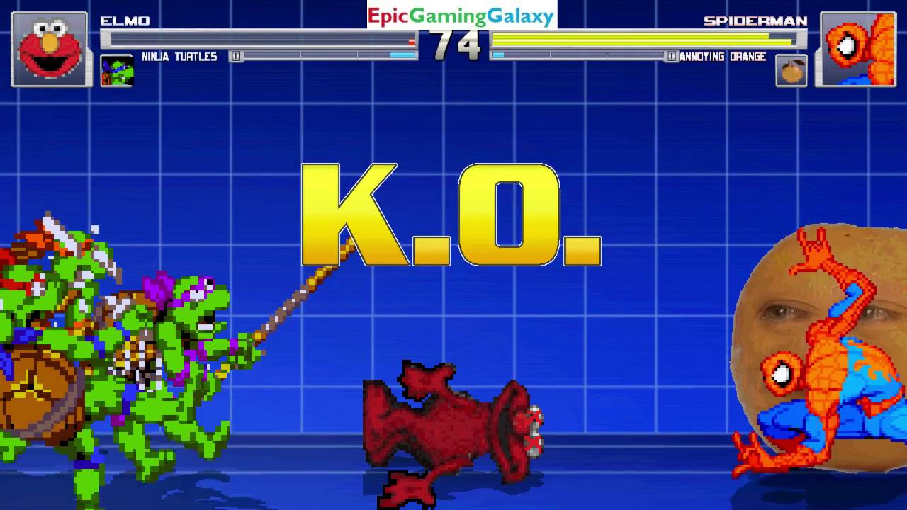 The Annoying Orange & Spider-Man VS Elmo & Teenage Mutant Ninja Turtles ...