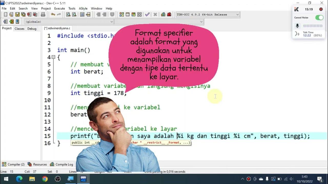 Tipe Data dan Variabel Pada Bahasa Pemrograman C (Edited Version) - YouTube