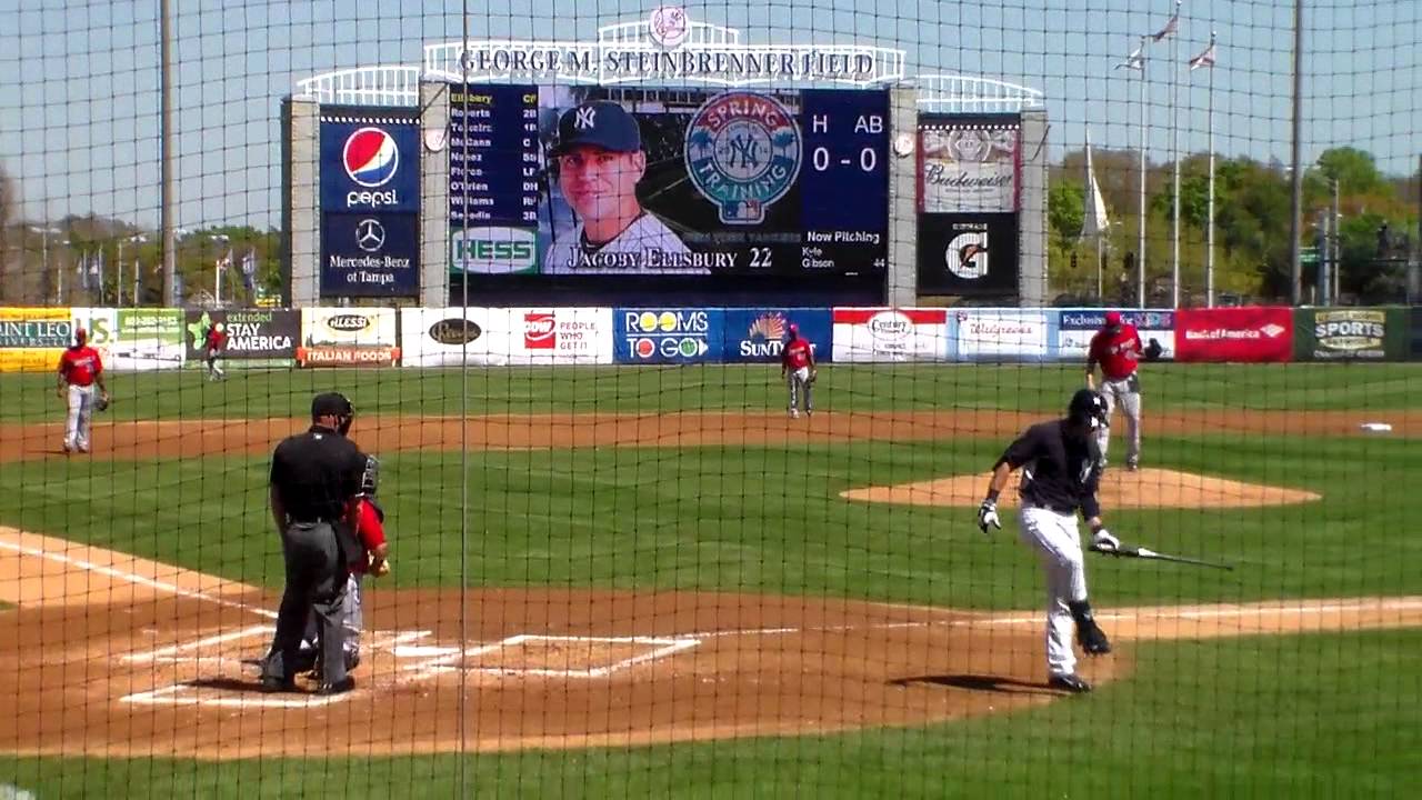 Jacoby Ellsbury Spring Training 3/14/2014. Yankees vs. Twins. - YouTube