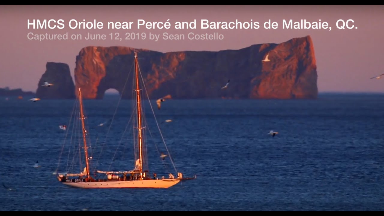 HMCS Oriole departing Gaspé (Barachois de Malbaie), QC - YouTube