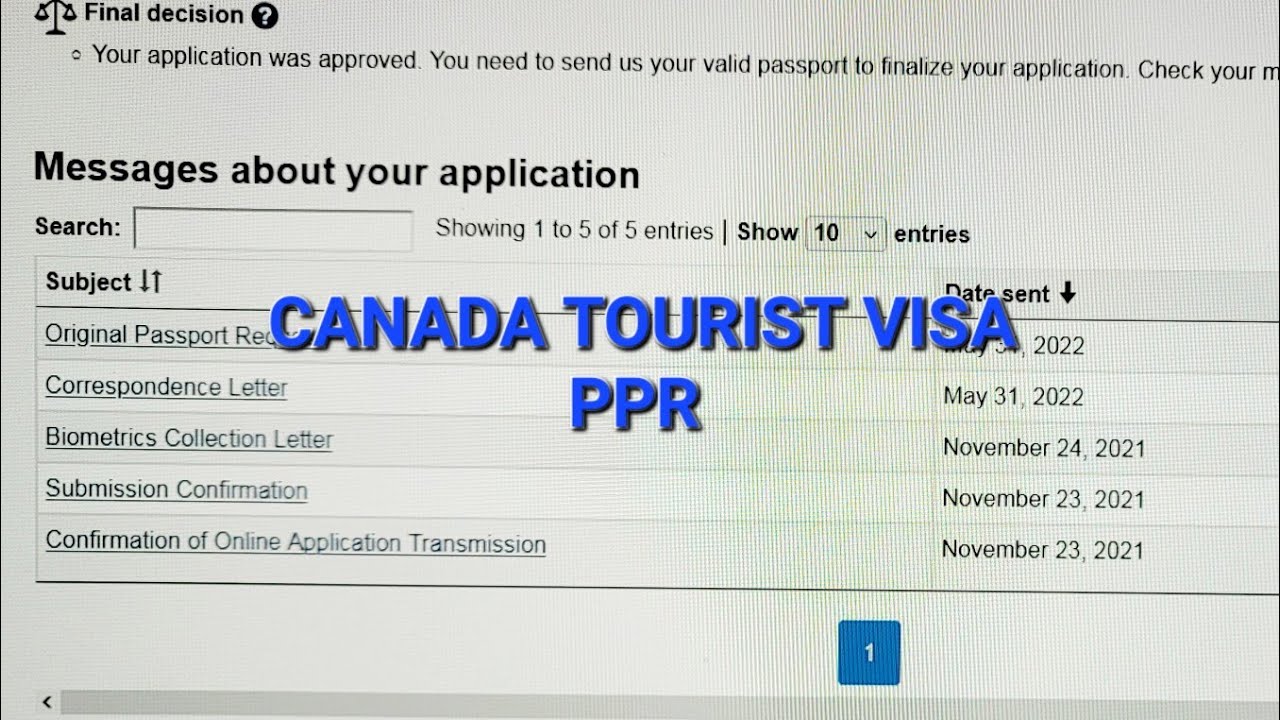 canada tourist visa ppr - YouTube