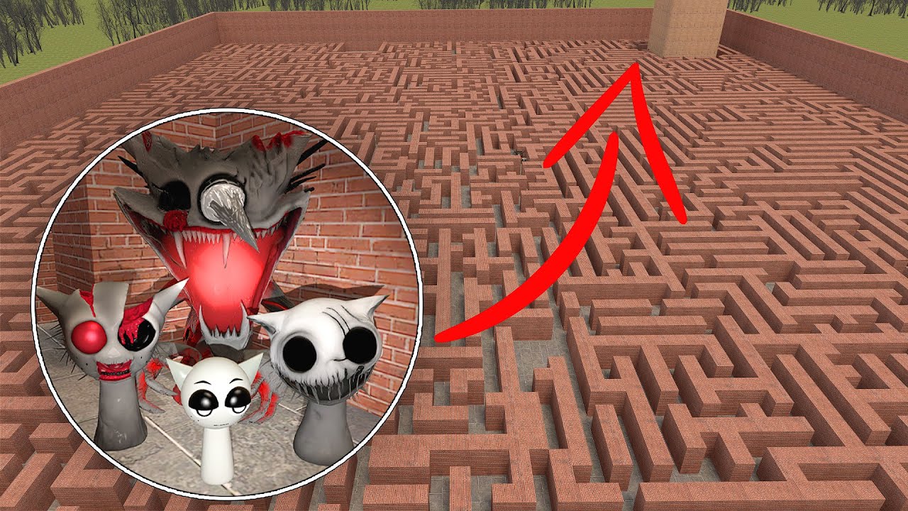 HORROR GRAY SPRUNKI FAMILY IN MAZE In Garry's Mod - YouTube