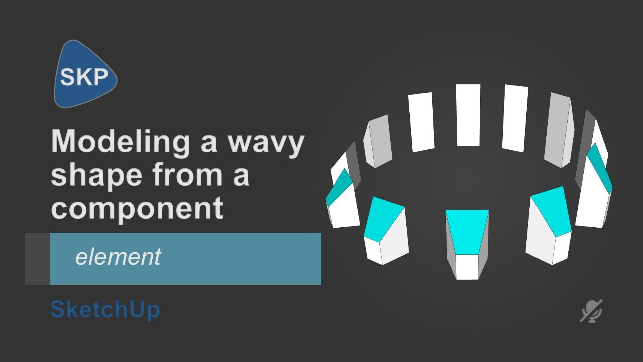 Modeling a wavy shape from one component in SketchUp - YouTube