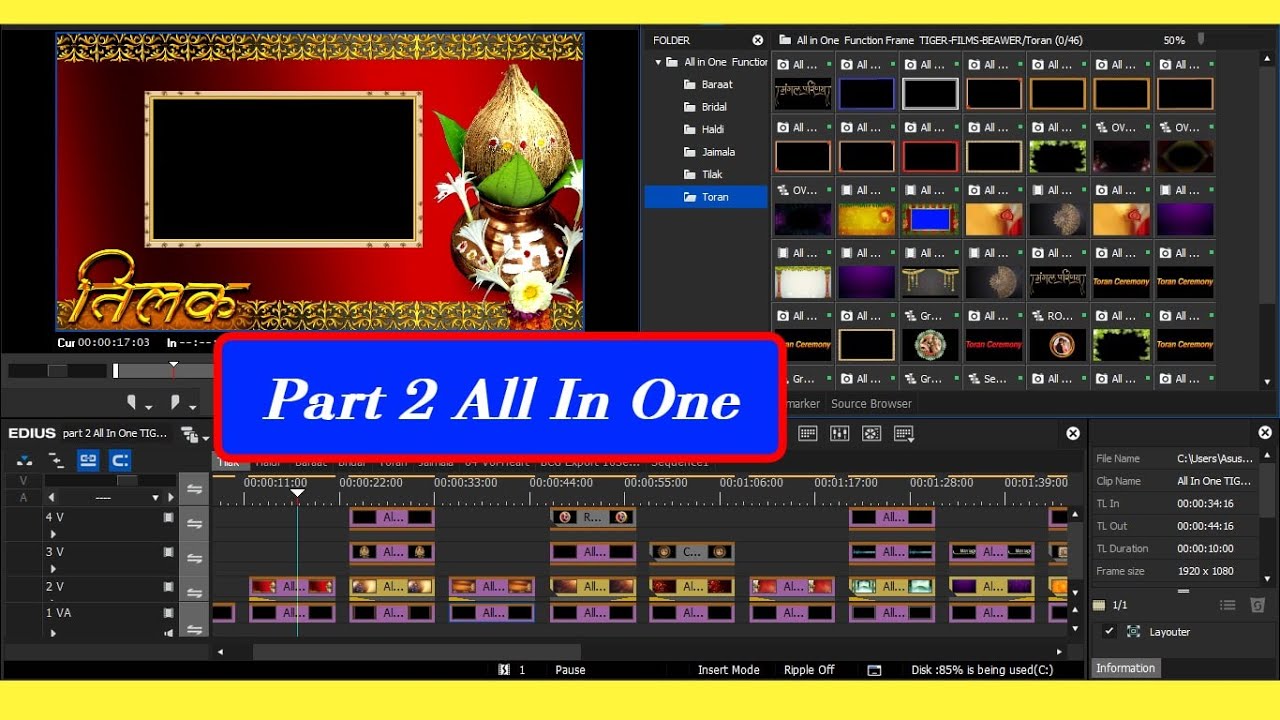 PART 2 Edius All in One Wedding Frame Effects Free Download Cinematic ...