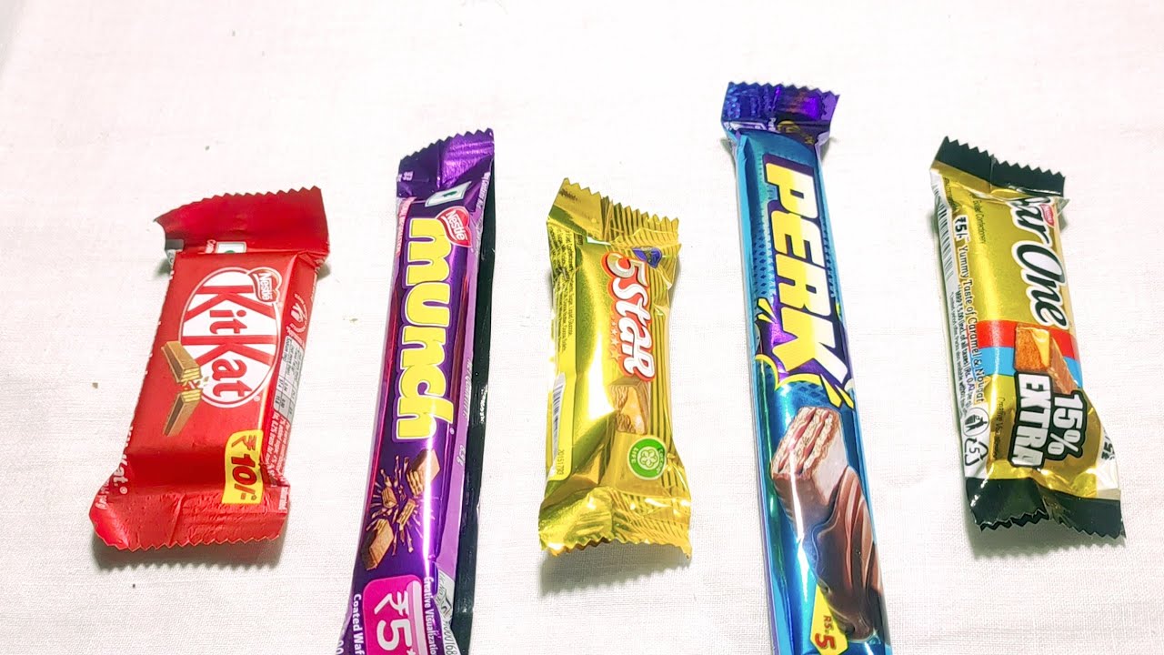 Kitkat vs Munch vs 5 Star vs Perk vs Bar One #satisfyingvideos - YouTube