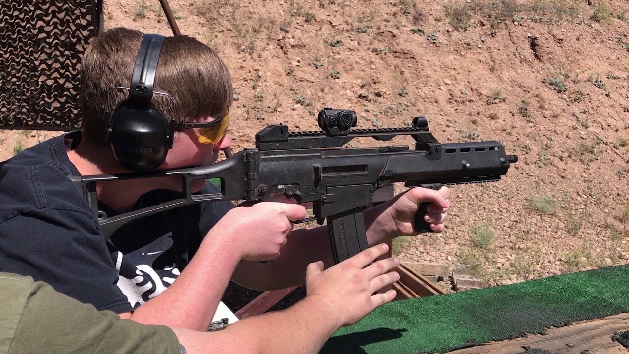 G36 Full Auto Machine Gun Range in Las Vegas - YouTube