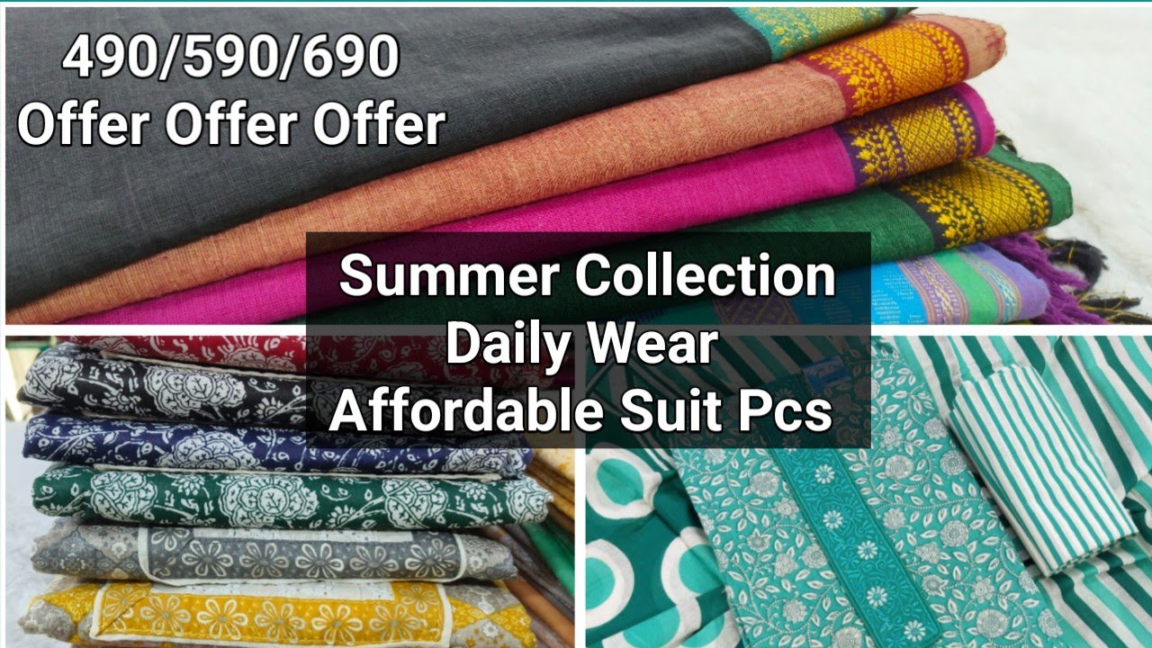 490/590/690 💃 Offer Offer Offer 💃 Summer Collection Cotton Dress Materials For Daily Wear! 💃💃💃 ...