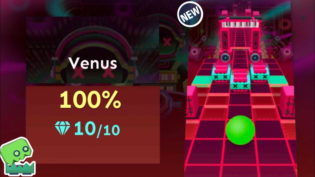 Rolling Sky Venus 100% 10Gems 1Star Level [OFFICIAL] - YouTube
