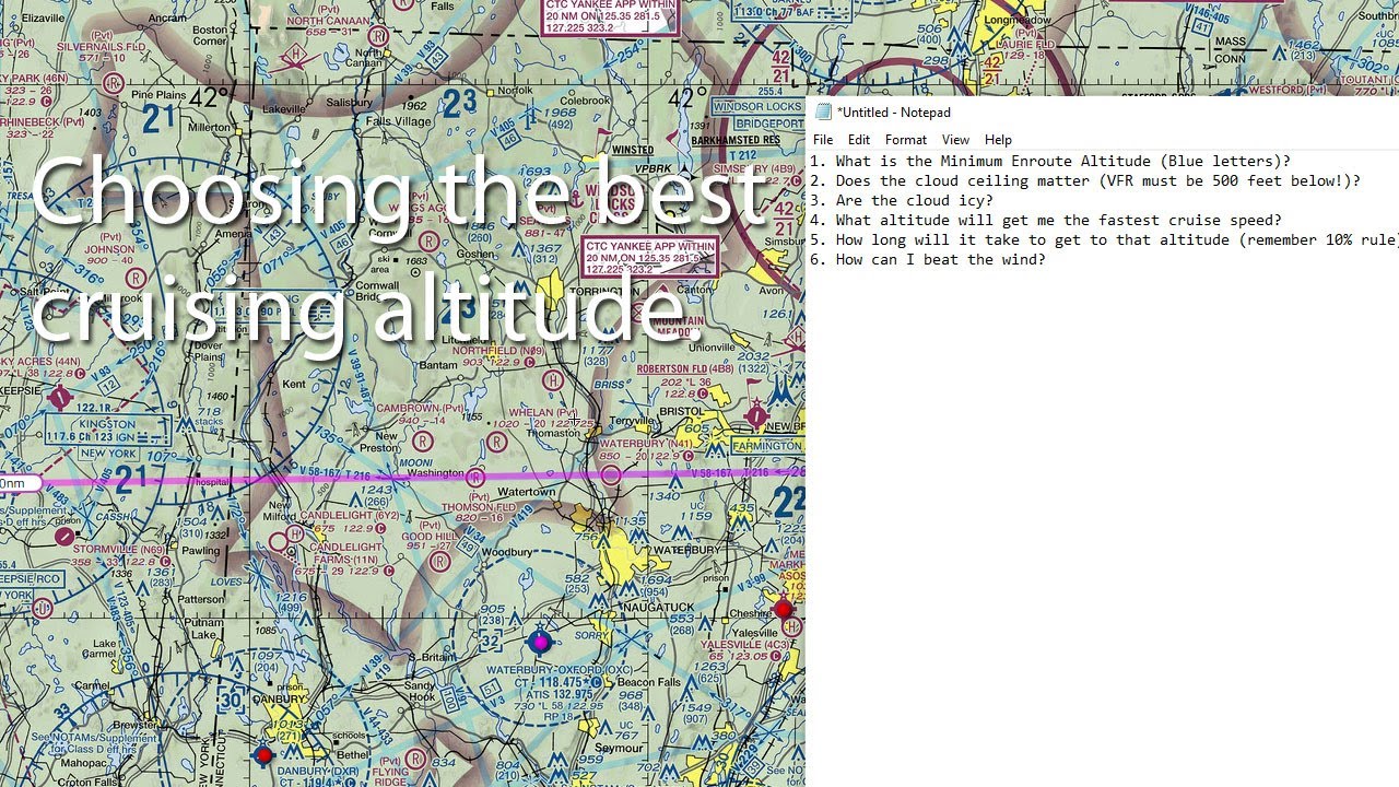 Choosing the best cruise altitude for a flight tutorial - YouTube
