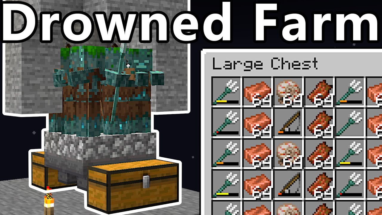 Trident / Copper | Drown Farm | Minecraft 1.20 - YouTube