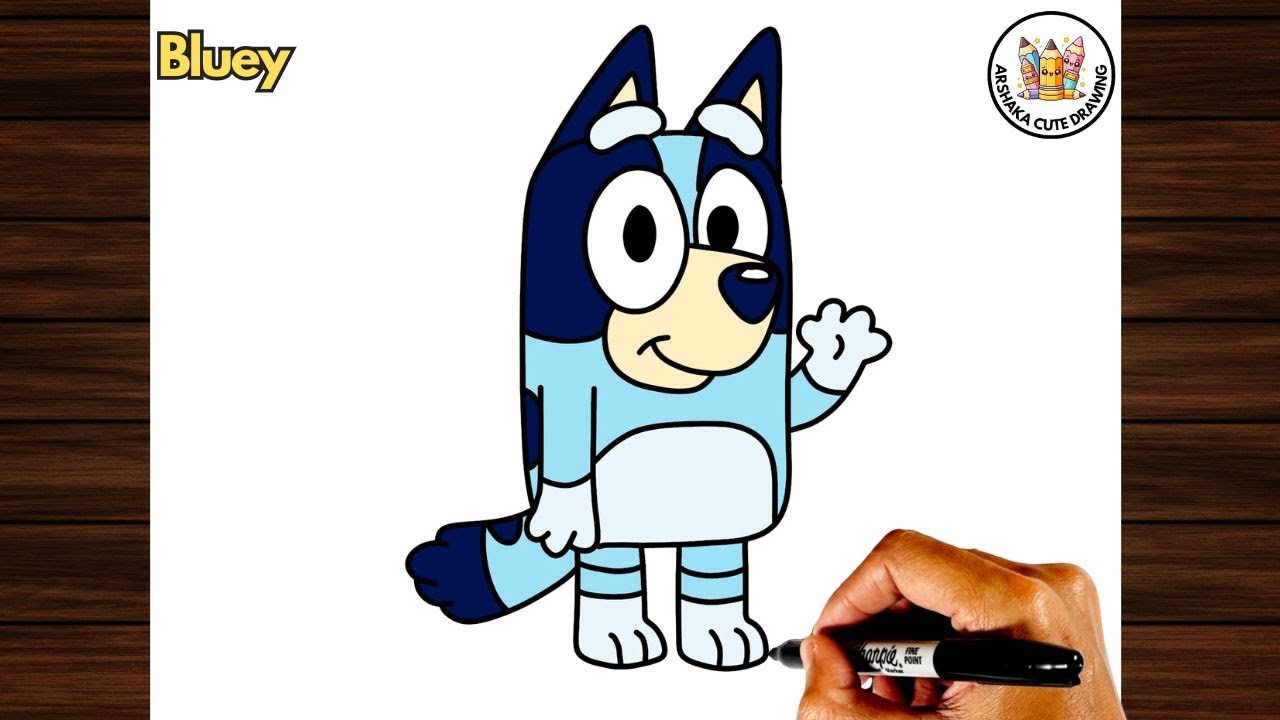 How to Draw Cute Bluey Easy Step by Step - YouTube