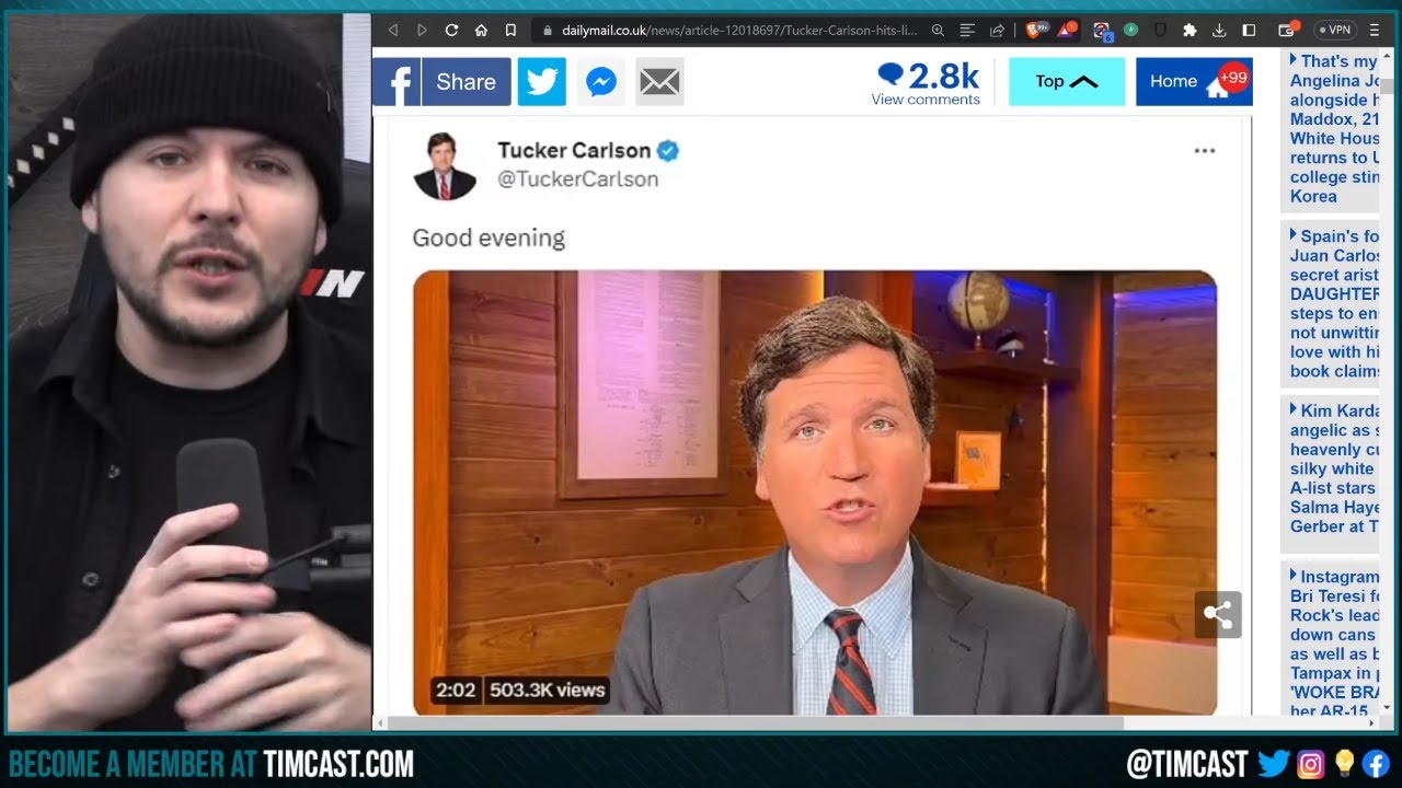 TUCKER CARLSON IS BACK, Puts Out Video Getting 45M Hits Overnight, Fox ...
