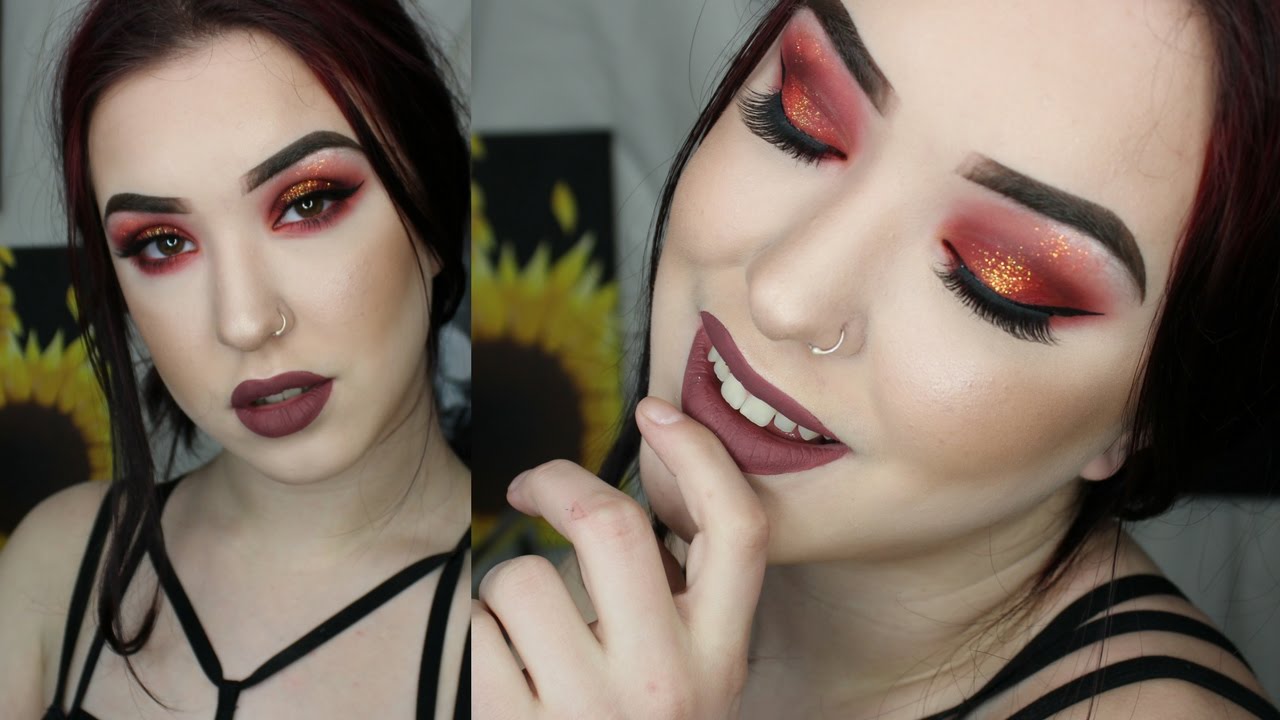 Fiery Sparkling Smokey Eye | Tutorial - YouTube